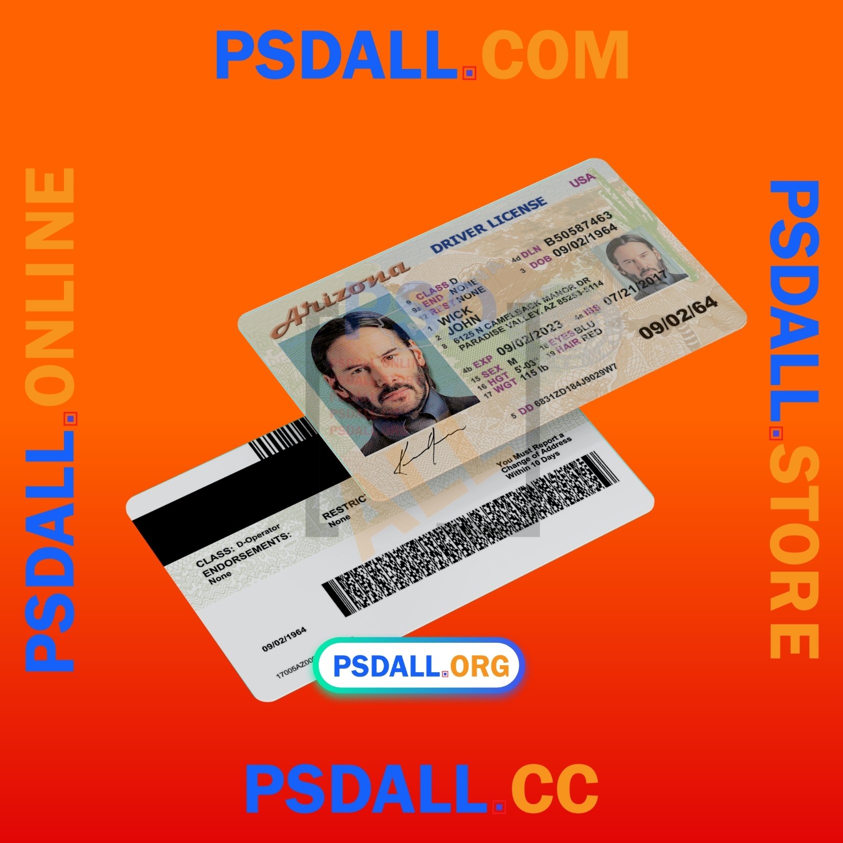 Arizona Driver License PSD Template V3 - psdall.org