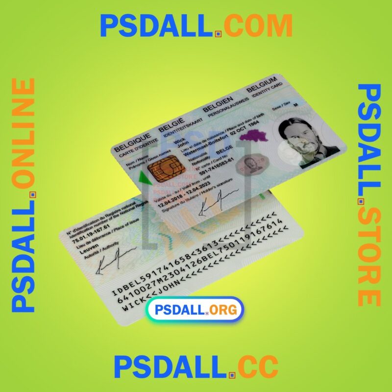 Belgium ID Card PSD Template V5 - psdall.org