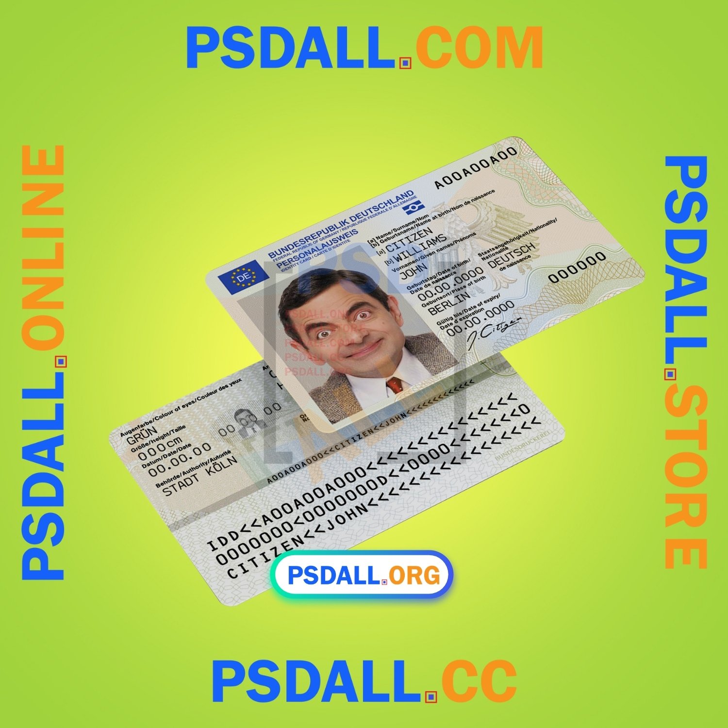 Germany ID Card PSD Template V4 - psdall.org