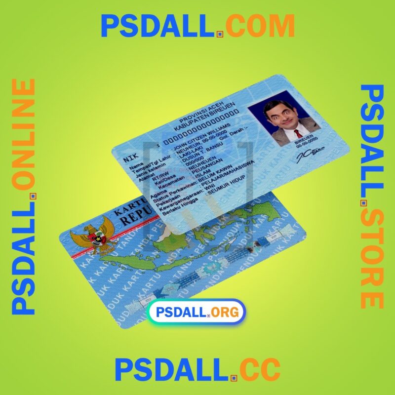 Indonesia ID Card PSD Template - psdall.org