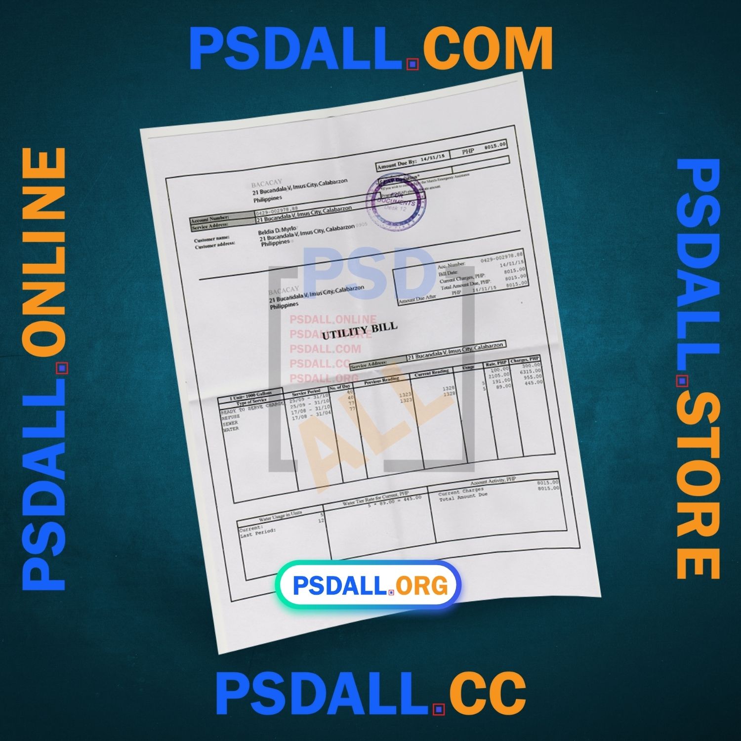 Philippines Utility Bill PSD Template - psdall.org