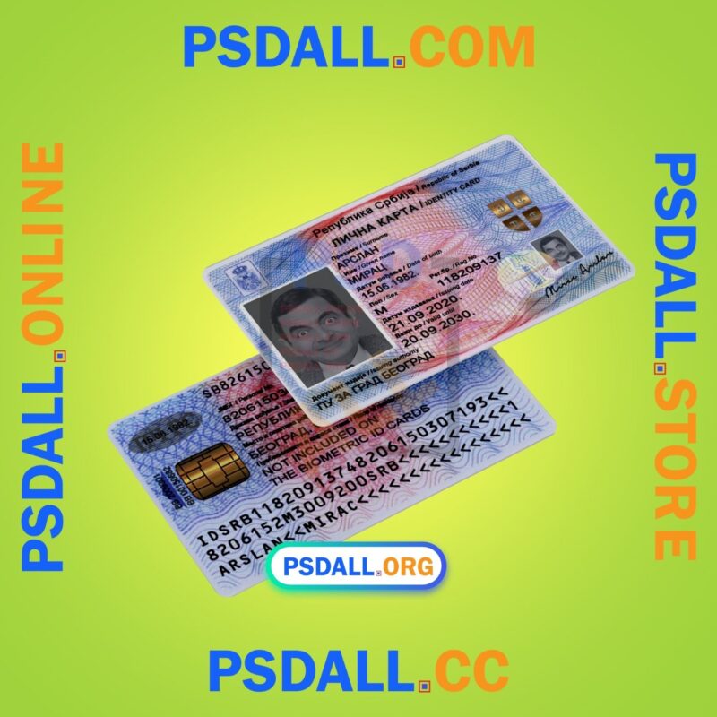 Serbia ID Card PSD Template - psdall.org